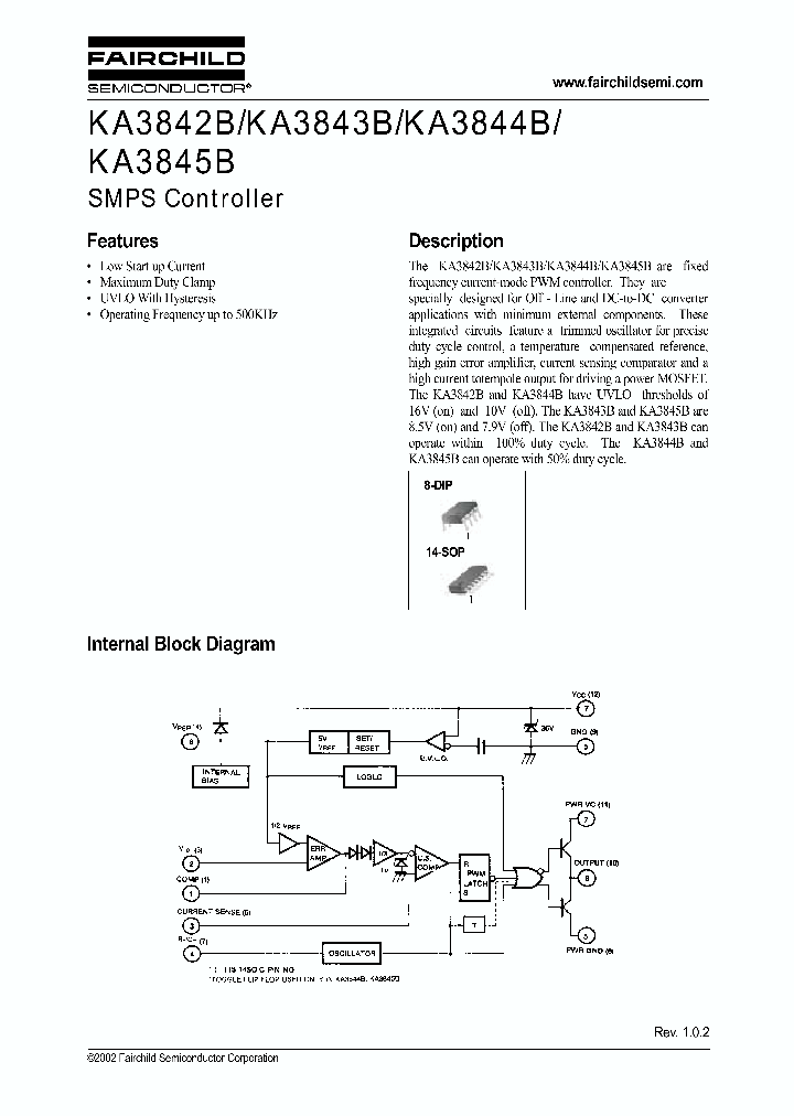 KA3843_288694.PDF Datasheet Download --- IC-ON-LINE