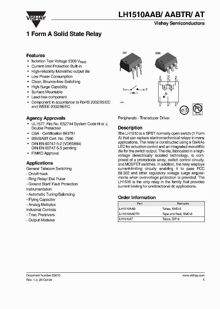 LH1510AT_273472.PDF Datasheet Download --- IC-ON-LINE