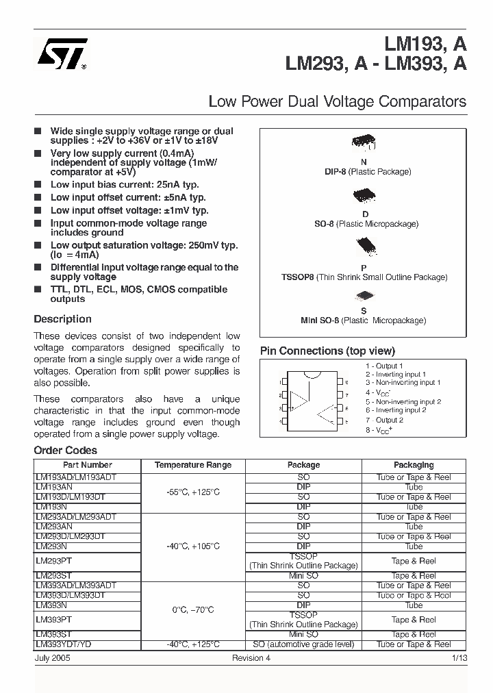 LM393ST_220858.PDF Datasheet Download --- IC-ON-LINE