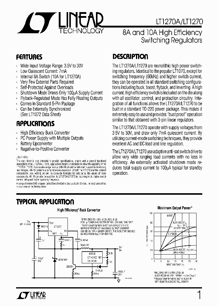 LT1270_117945.PDF Datasheet Download --- IC-ON-LINE