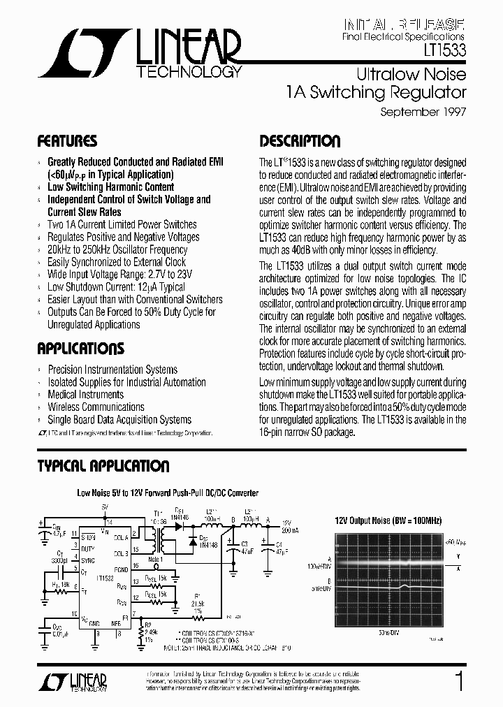 LT1533_294266.PDF Datasheet Download --- IC-ON-LINE