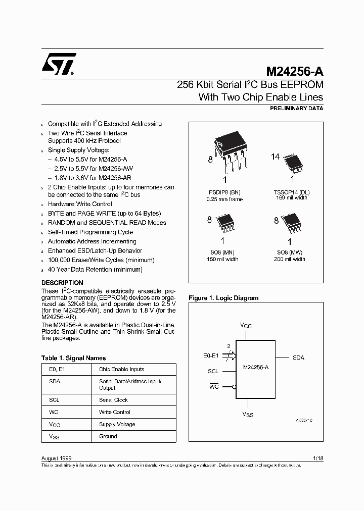M24256-A_277689.PDF Datasheet Download --- IC-ON-LINE