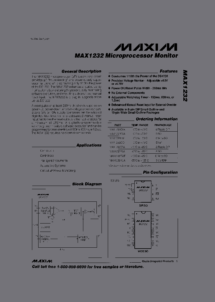 MAX1232_29440.PDF Datasheet Download --- IC-ON-LINE