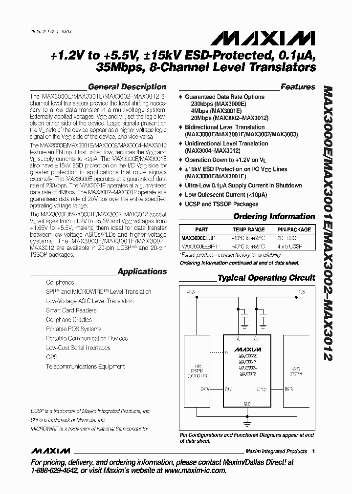 MAX3000_2843.PDF Datasheet Download --- IC-ON-LINE