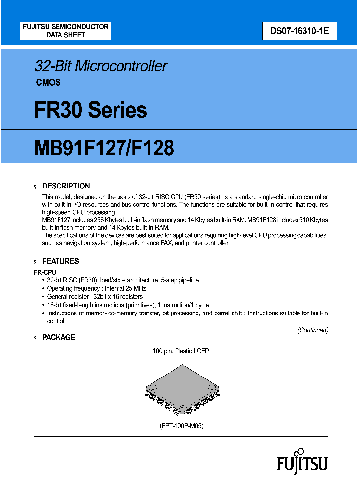 MB91F128_292876.PDF Datasheet Download --- IC-ON-LINE
