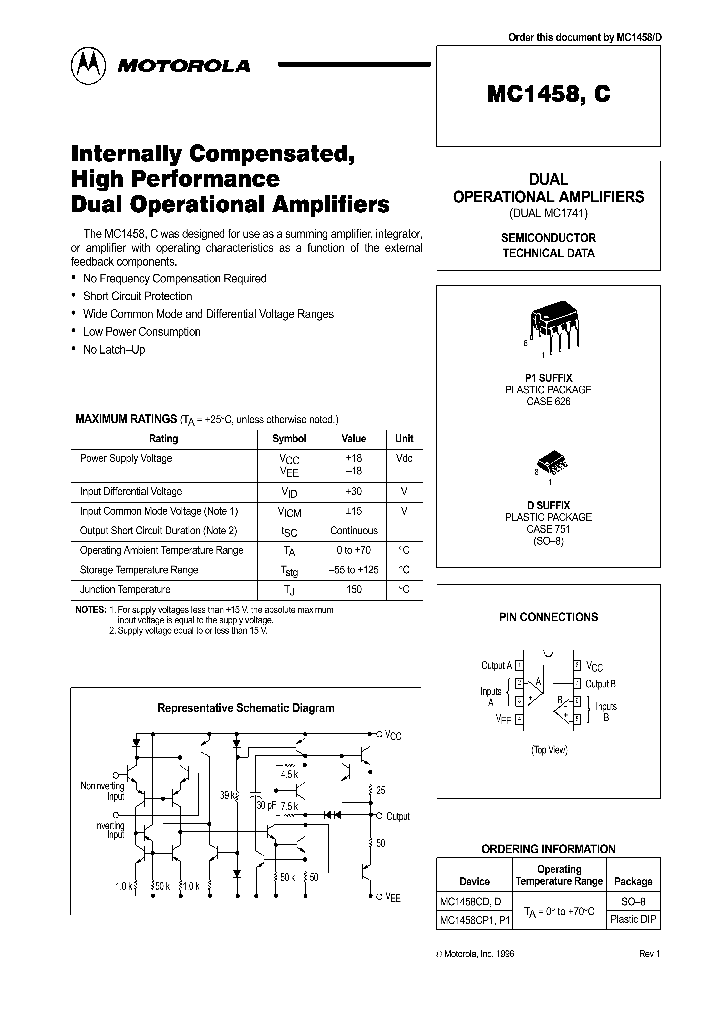 MC1458_30833.PDF Datasheet Download --- IC-ON-LINE