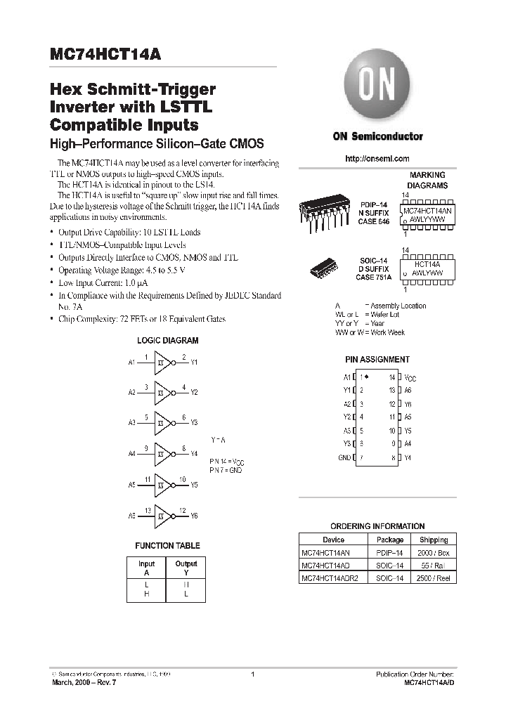 MC74HCT14A_284983.PDF Datasheet Download --- IC-ON-LINE