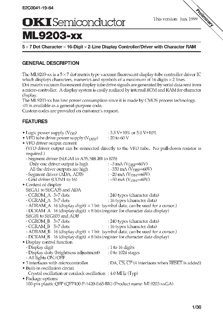 ML9203-XX_254193.PDF Datasheet Download --- IC-ON-LINE