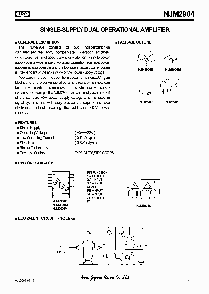 NJM2904_273821.PDF Datasheet Download --- IC-ON-LINE