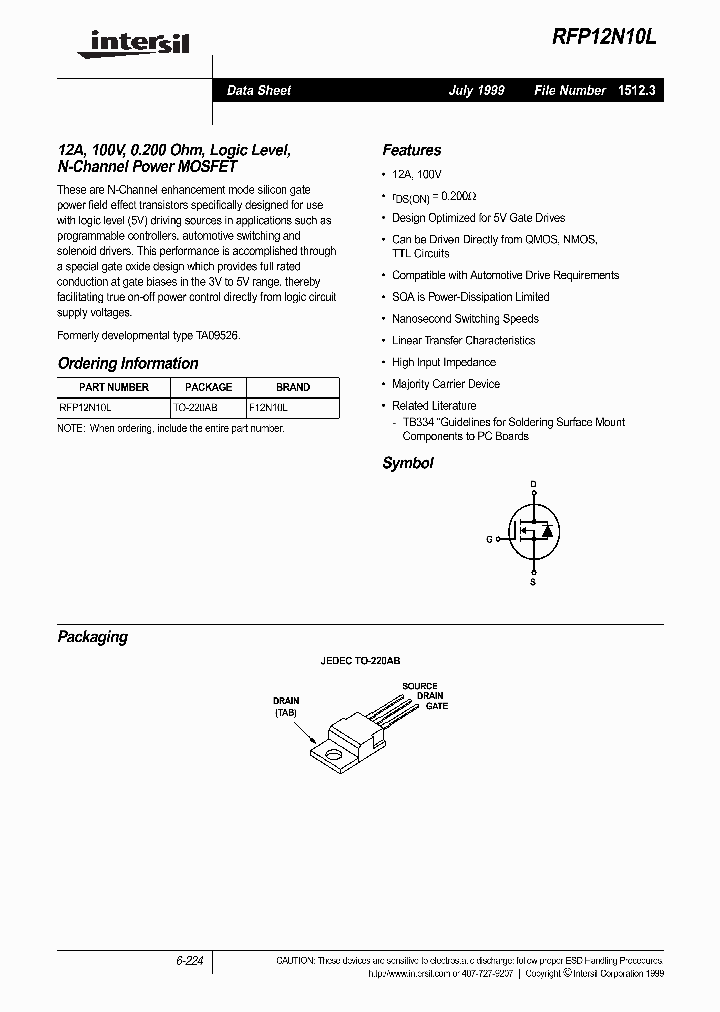 RFP12N10L_296534.PDF Datasheet Download --- IC-ON-LINE