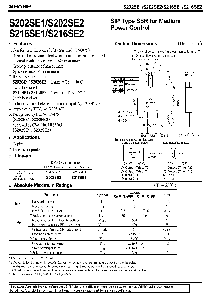S202SE1_301466.PDF Datasheet Download --- IC-ON-LINE