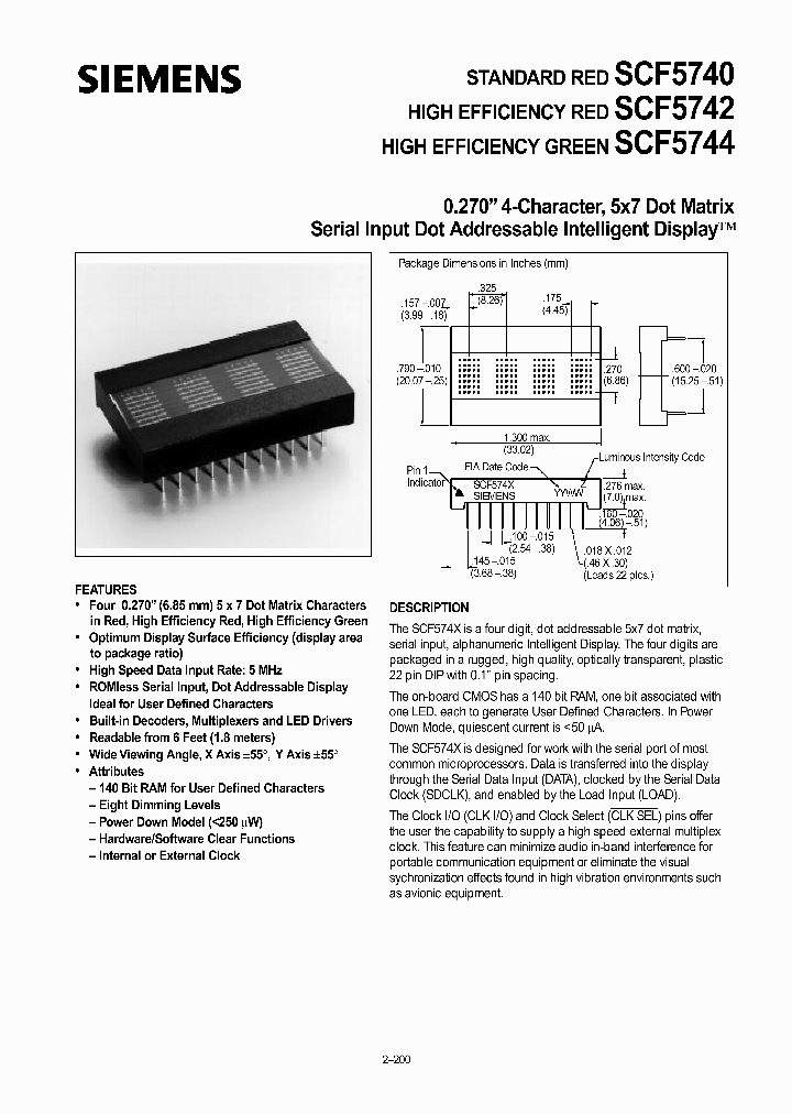 SCF5740_295317.PDF Datasheet Download --- IC-ON-LINE