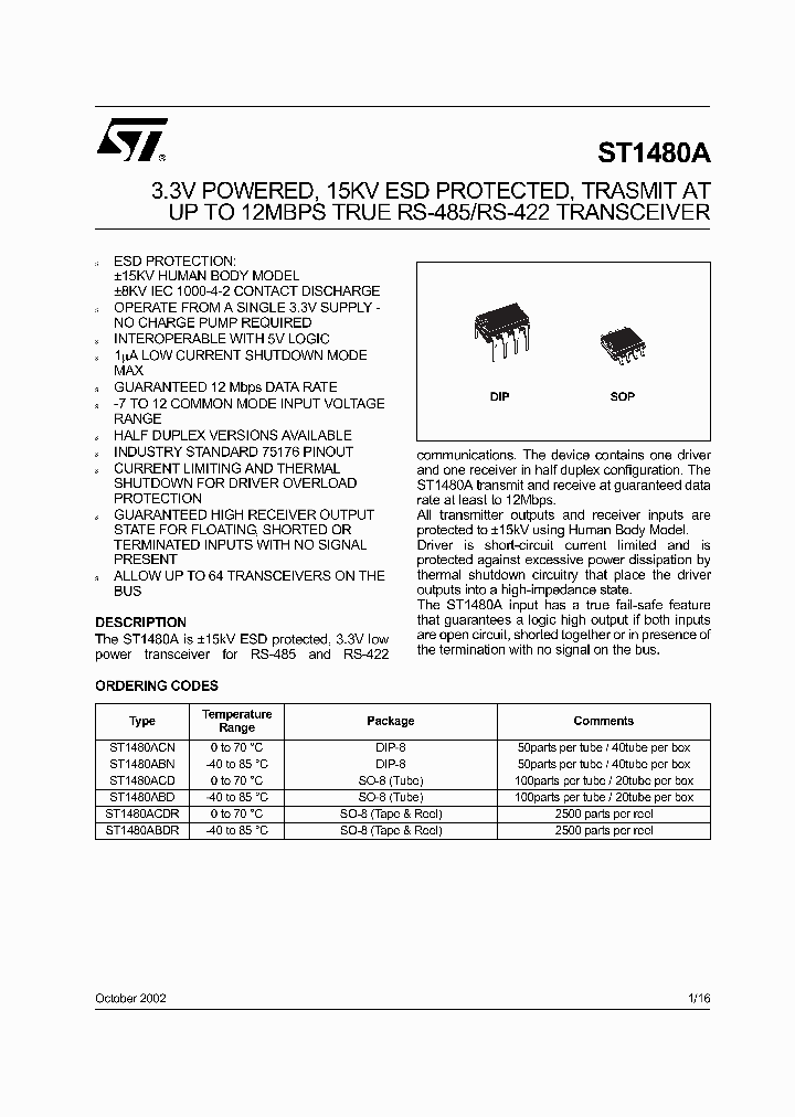 ST1480A_271501.PDF Datasheet Download --- IC-ON-LINE