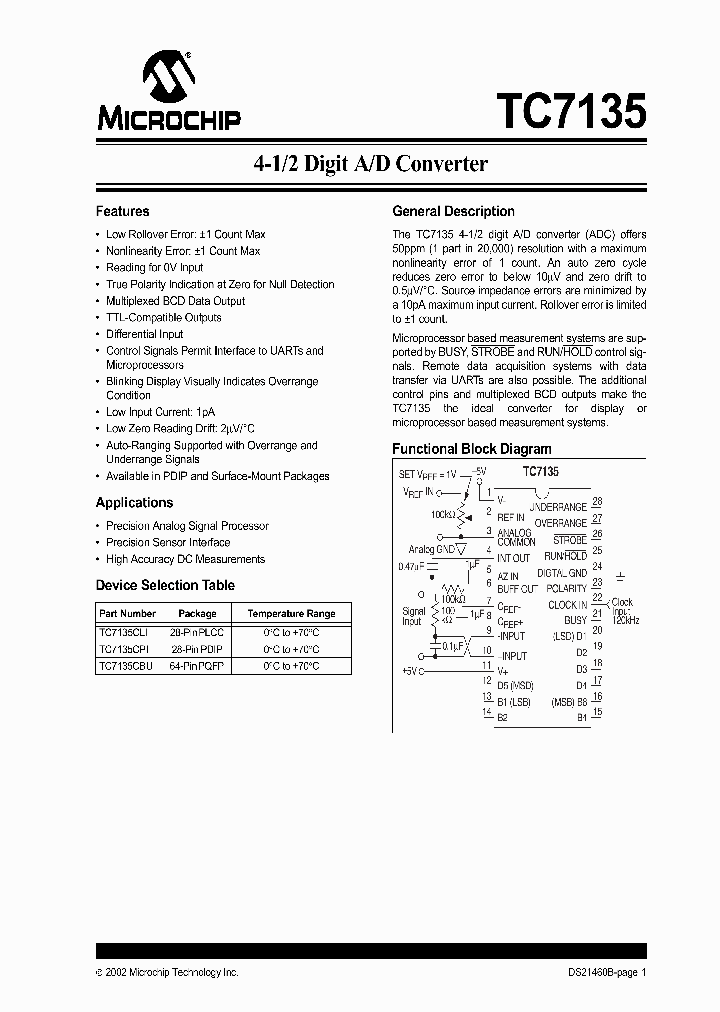 TC7135_83104.PDF Datasheet Download --- IC-ON-LINE