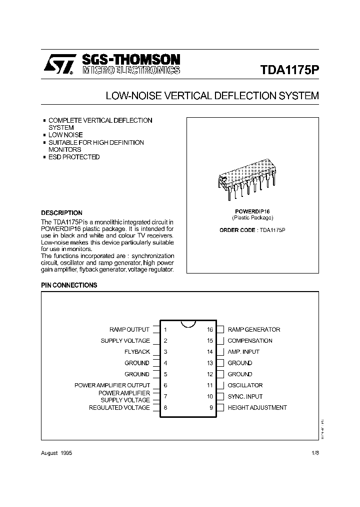 TDA1175_156180.PDF Datasheet Download --- IC-ON-LINE