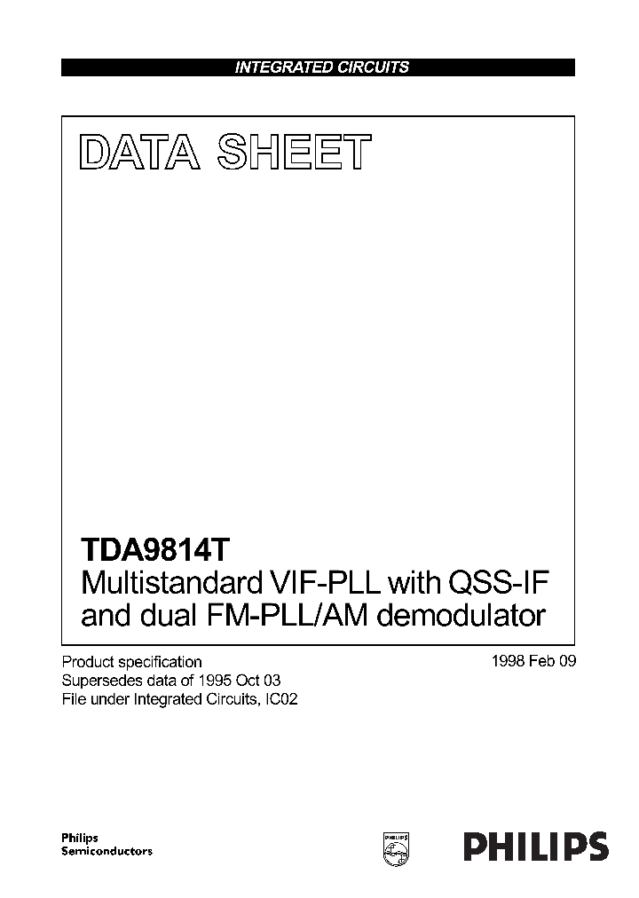 TDA9814T_295062.PDF Datasheet Download --- IC-ON-LINE