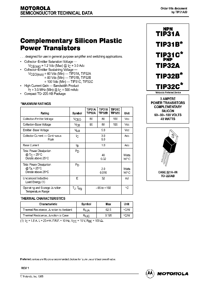 TIP31C_276479.PDF Datasheet Download --- IC-ON-LINE