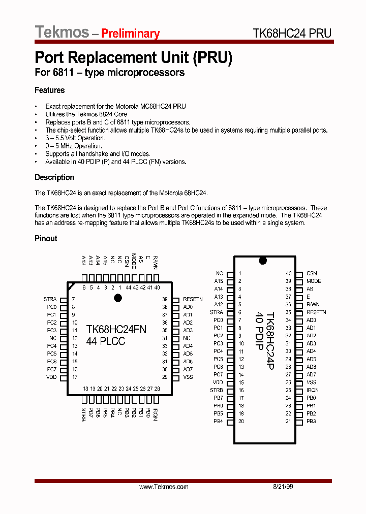 TK68HC24FN_261164.PDF Datasheet Download --- IC-ON-LINE
