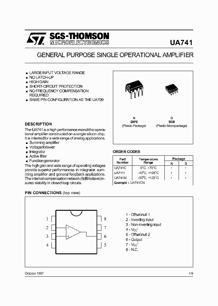 UA741_286432.PDF Datasheet Download --- IC-ON-LINE