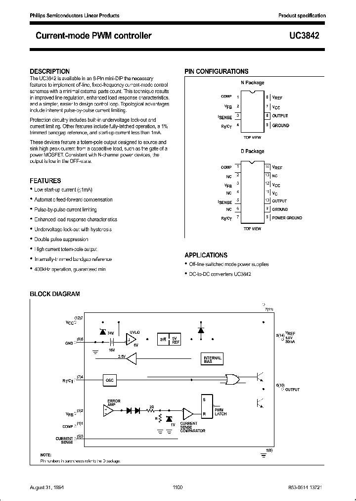 UC3842_262232.PDF Datasheet Download --- IC-ON-LINE