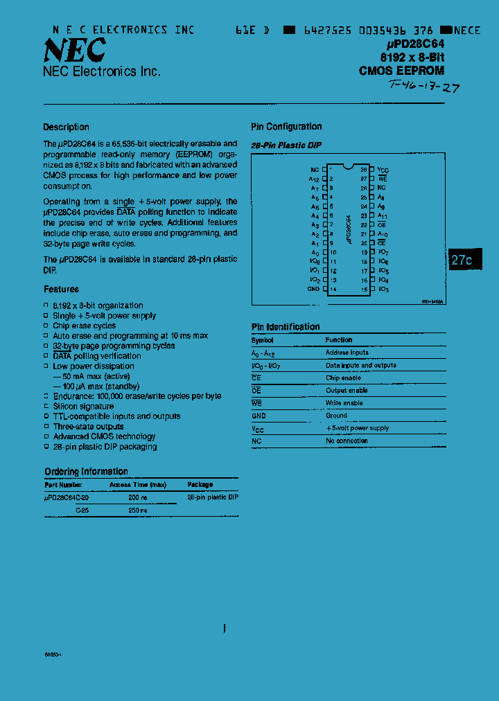 UPD28C64_243528.PDF Datasheet Download --- IC-ON-LINE