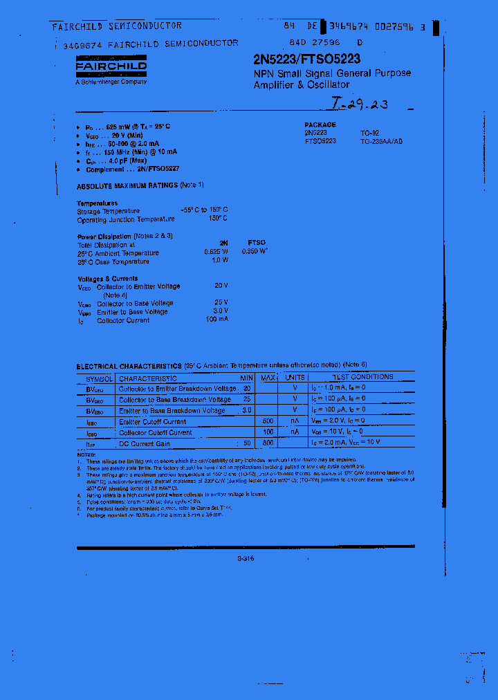 2N5223_225030.PDF Datasheet Download --- IC-ON-LINE