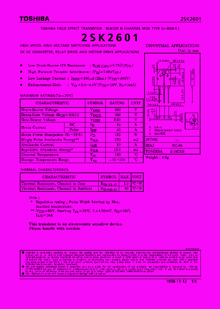 2SK2601_239141.PDF Datasheet Download --- IC-ON-LINE