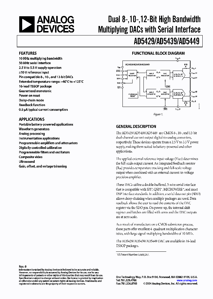 AD5428_254299.PDF Datasheet Download --- IC-ON-LINE