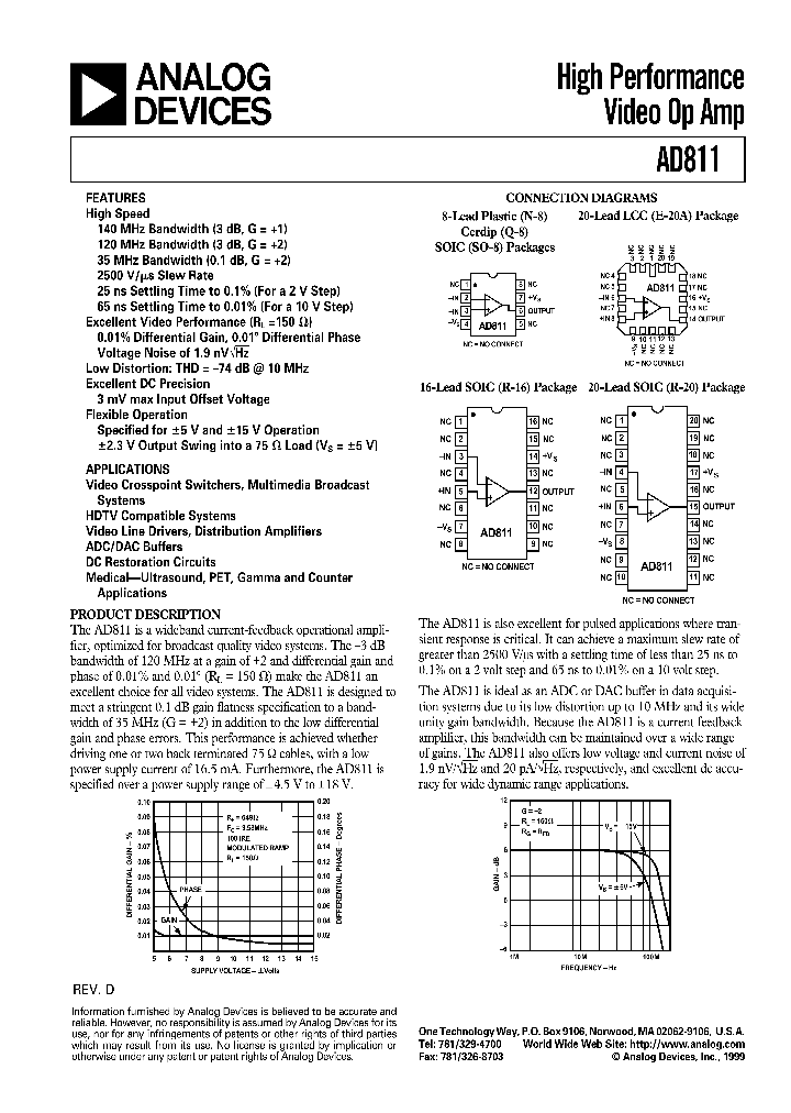 AD811_259716.PDF Datasheet Download --- IC-ON-LINE