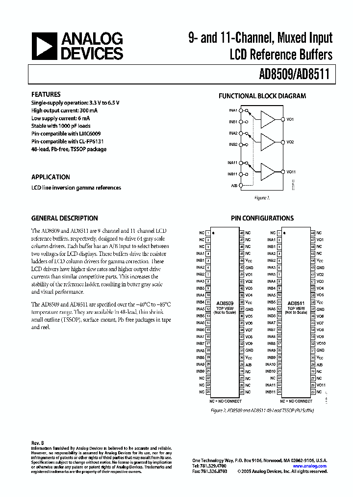 AD8509ARU-REEL_233263.PDF Datasheet Download --- IC-ON-LINE