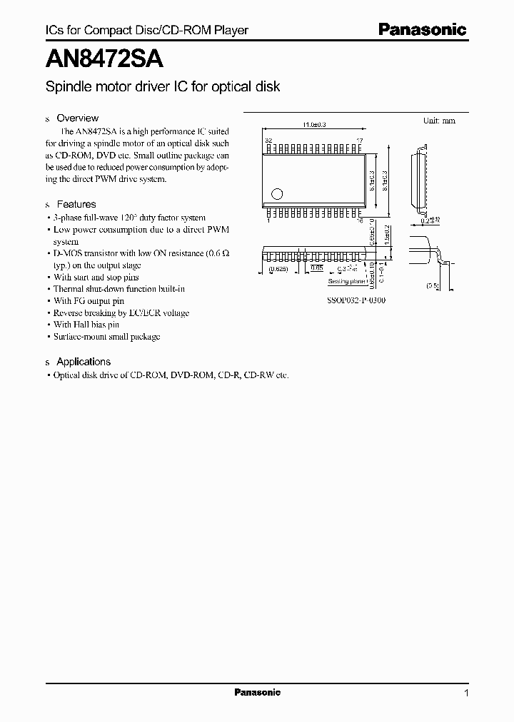 AN8472SA_243650.PDF Datasheet Download --- IC-ON-LINE