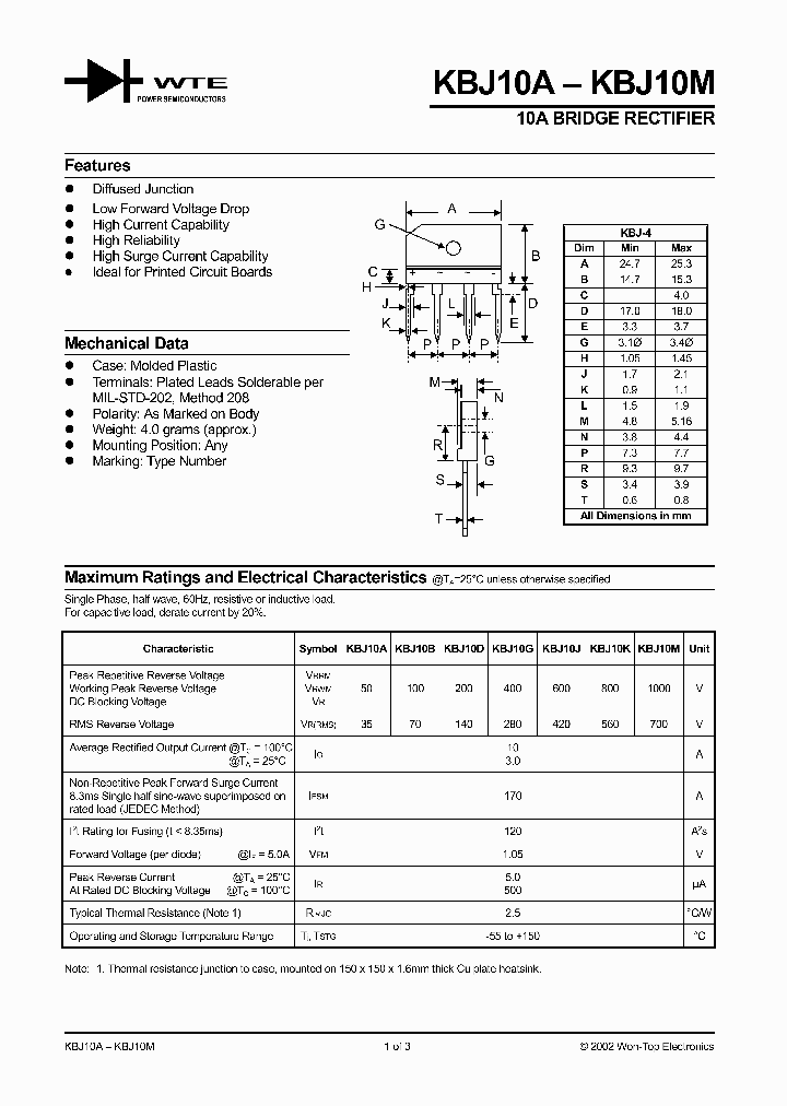 KBJ10K_256362.PDF Datasheet Download --- IC-ON-LINE