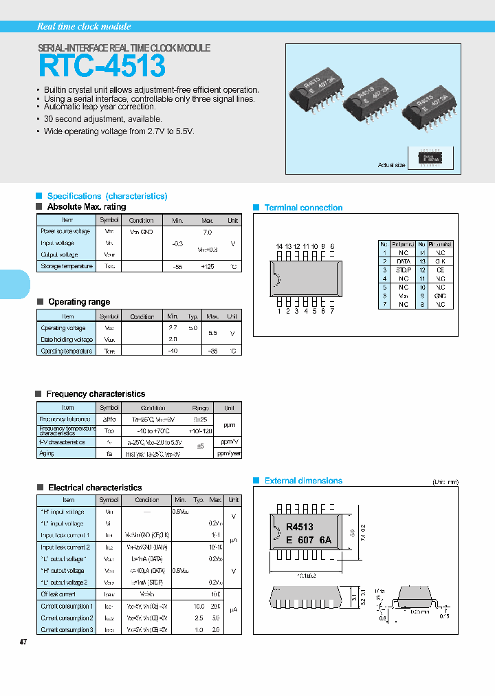 RTC-4513_233930.PDF Datasheet Download --- IC-ON-LINE