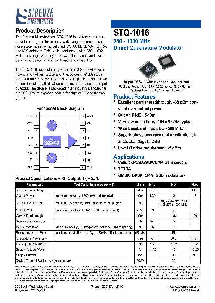 STQ-1016_232672.PDF Datasheet Download --- IC-ON-LINE