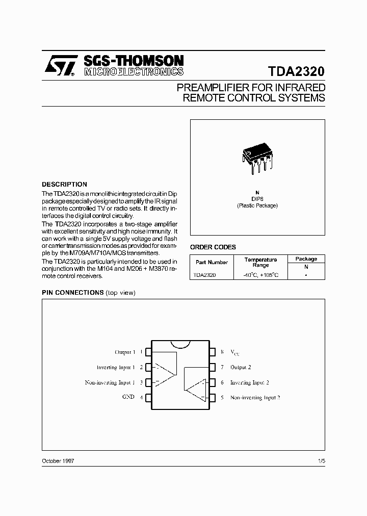 TDA2320_247203.PDF Datasheet Download --- IC-ON-LINE