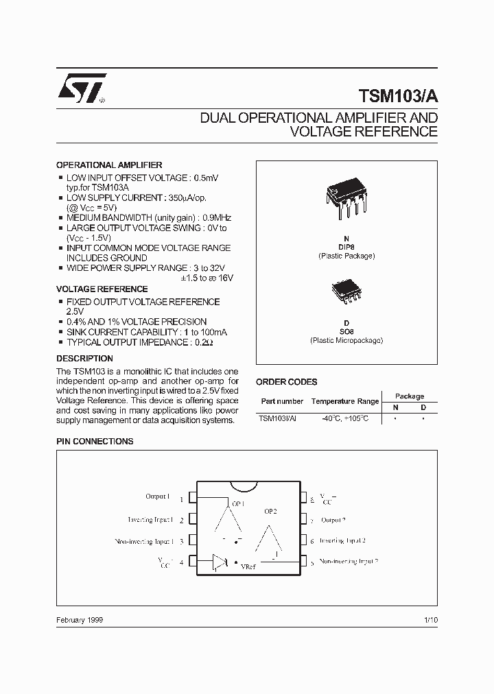TSM103A_254887.PDF Datasheet Download --- IC-ON-LINE