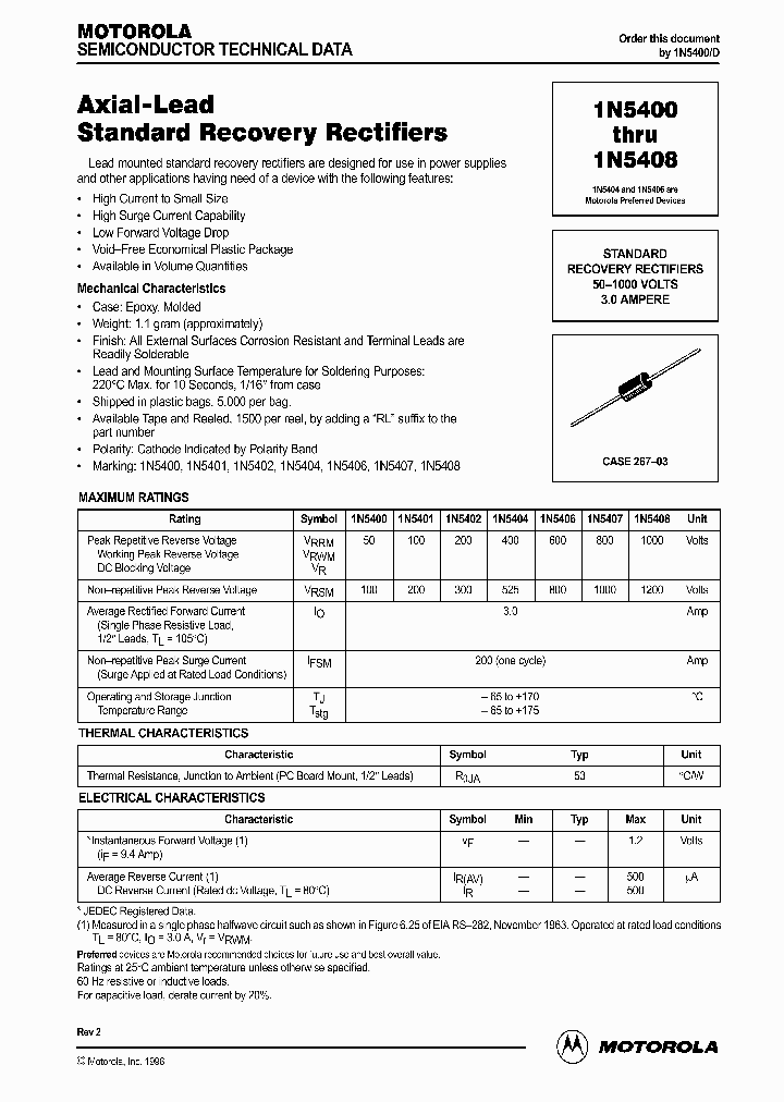 1N5400_213233.PDF Datasheet Download --- IC-ON-LINE