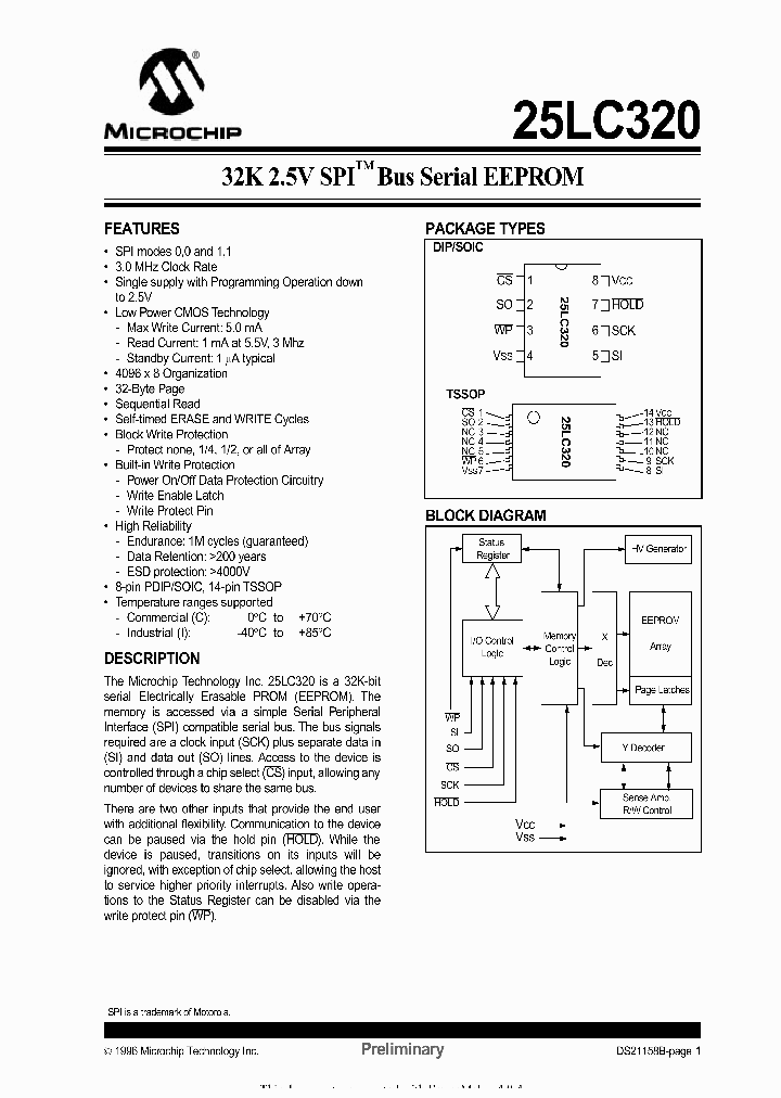 25LC320_223365.PDF Datasheet Download --- IC-ON-LINE