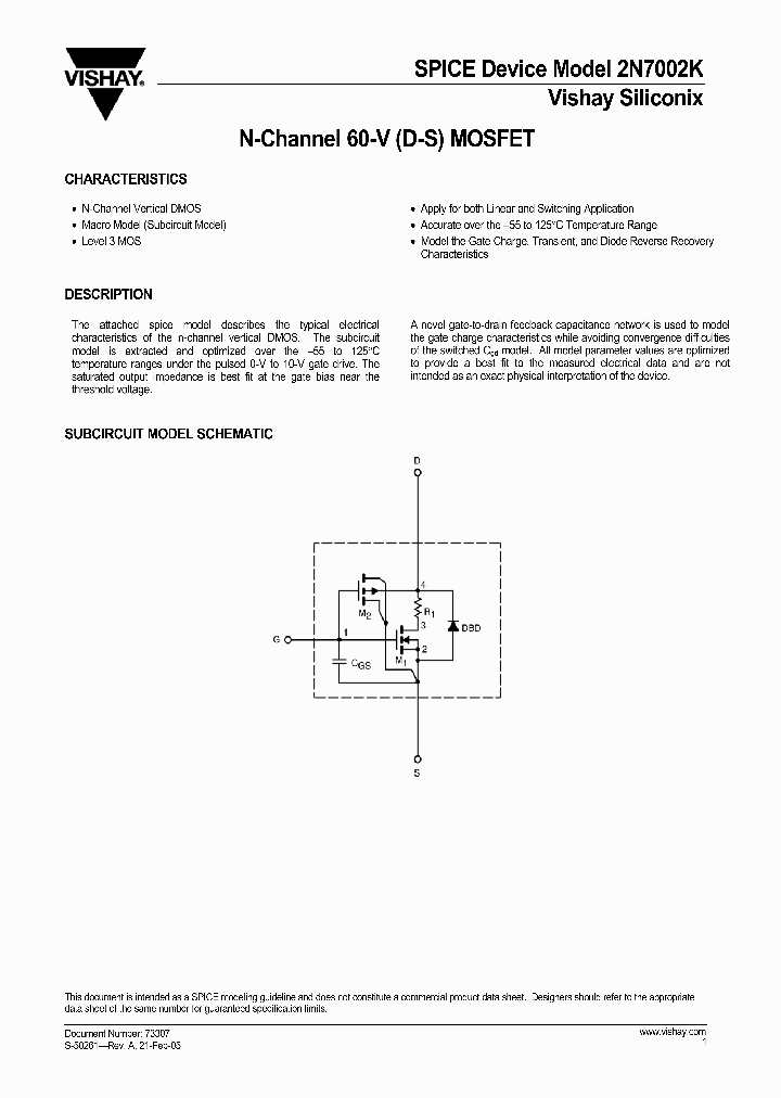 2N7002K_190294.PDF Datasheet Download --- IC-ON-LINE