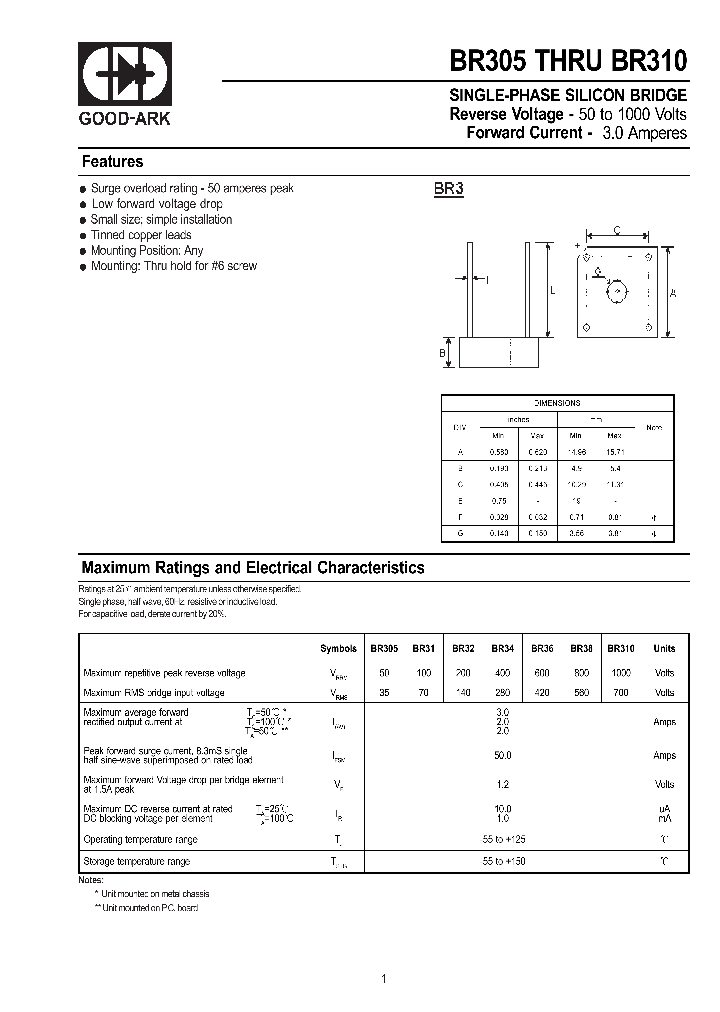BR305_197601.PDF Datasheet Download --- IC-ON-LINE