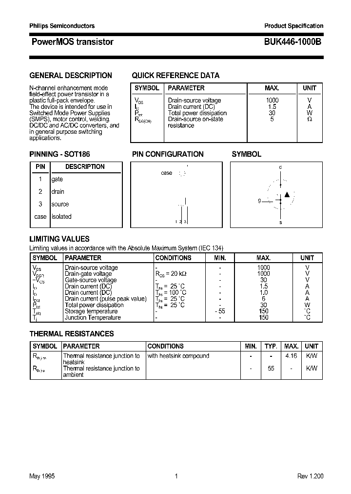 BUK446-1000B_246047.PDF Datasheet Download --- IC-ON-LINE