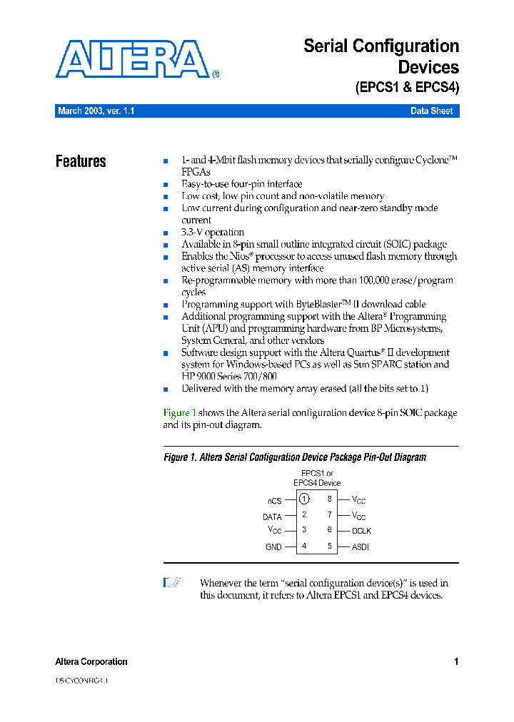 EPCS1_185446.PDF Datasheet Download --- IC-ON-LINE
