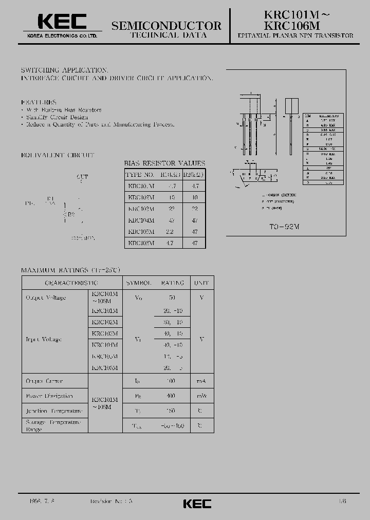 KRC104M_120224.PDF Datasheet Download --- IC-ON-LINE