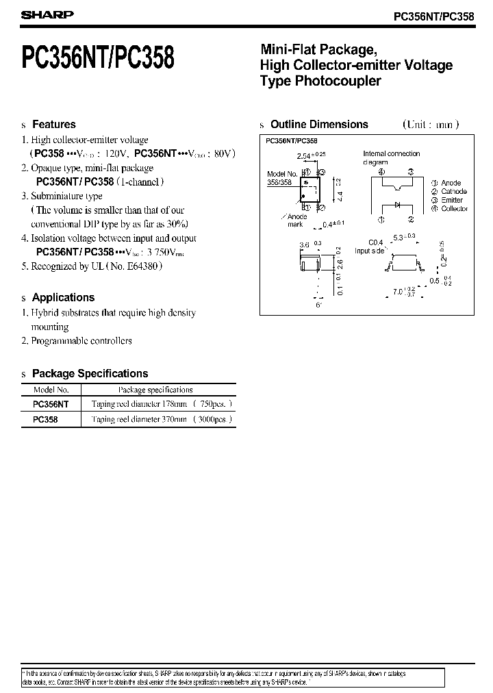 PC356NT_226128.PDF Datasheet Download --- IC-ON-LINE
