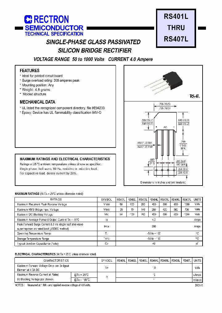 RS406L_228964.PDF Datasheet Download --- IC-ON-LINE