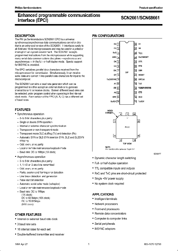 SCN2661_172943.PDF Datasheet Download --- IC-ON-LINE
