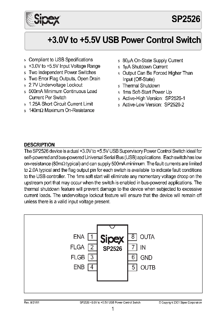 SP2526EN-1_214297.PDF Datasheet Download --- IC-ON-LINE