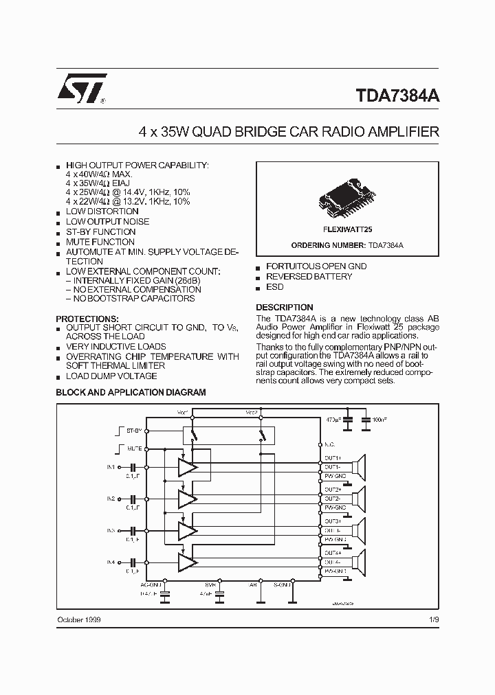 TDA7384_177405.PDF Datasheet Download --- IC-ON-LINE