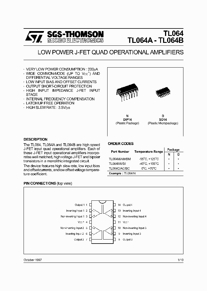 TL064I_259967.PDF Datasheet Download --- IC-ON-LINE