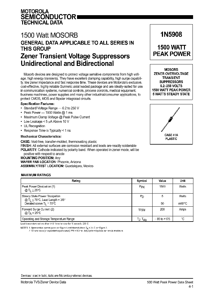 1N5908_332584.PDF Datasheet Download --- IC-ON-LINE